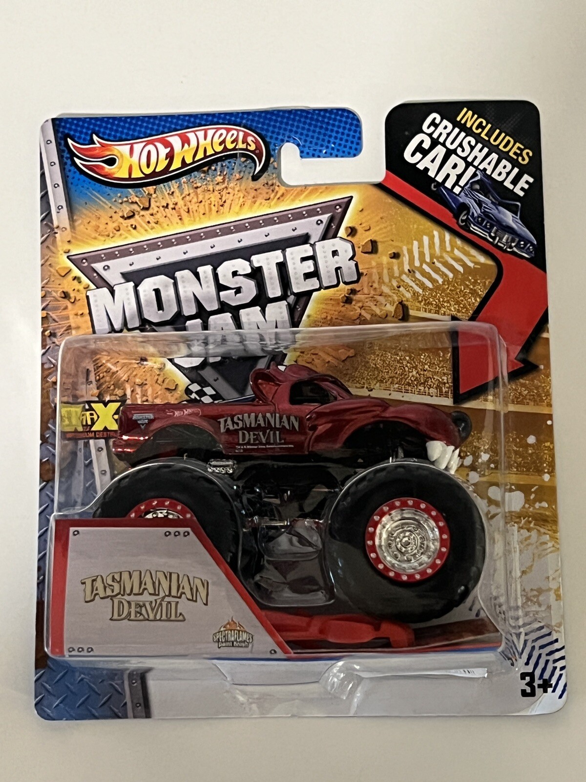 HOT WHEELS MONSTER JAM 1/64 TAZ TASMANIAN DEVIL DIECAST TOY Metalic Red ...