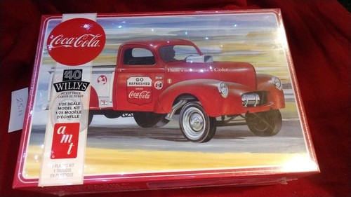 New AMT '40 Willys Pickup Truck Coca-Cola 1/25 Scale Model Kit #1145 ...