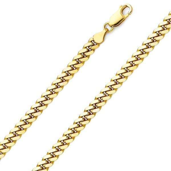 18K Gold over 316L Stainless Steel 5mm Cuban Link Curb Chain Necklace ...