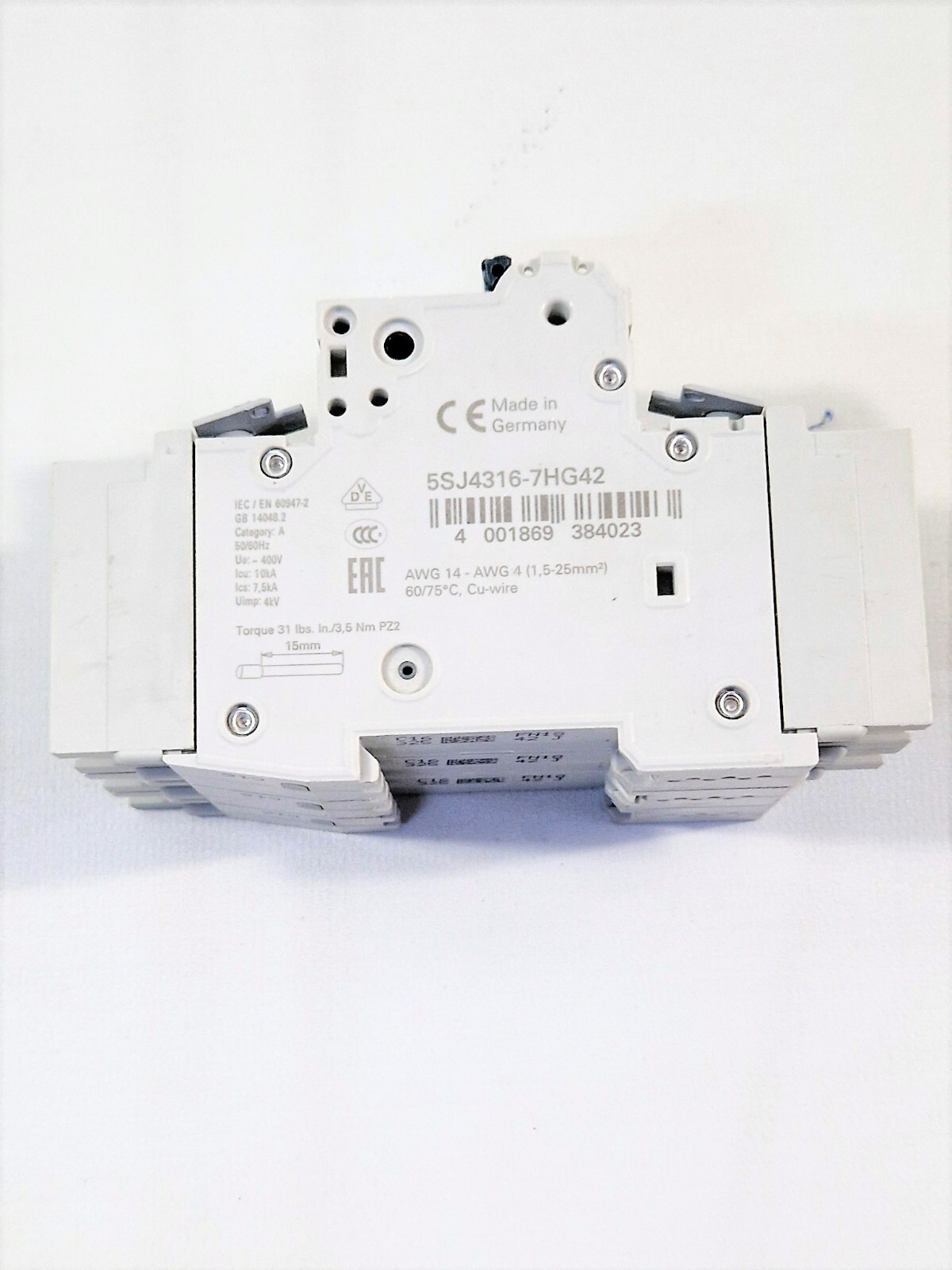 Siemens 5SJ4316-7HG42 Thermisch-Magnetischer Circuit Breaker Type Nsj ...