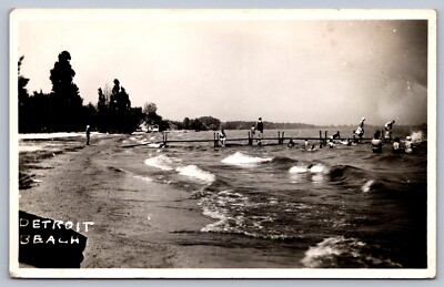 Postcard Monroe MI View at Detroit Beach RPPC | eBay