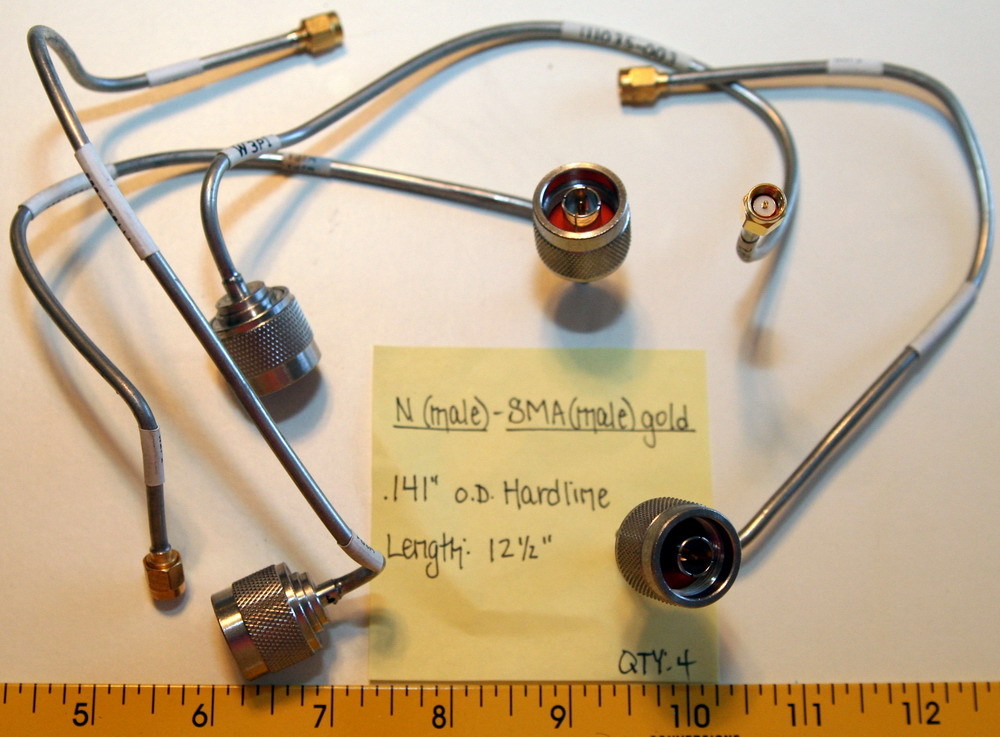 (4) N(Male) to SMA(Male) 0.141" OD Hardline Cables 12.5" | eBay
