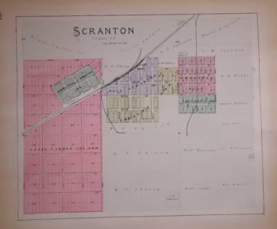 1887 Plat Map ~ SCRANTON, KANSAS -#207 | eBay
