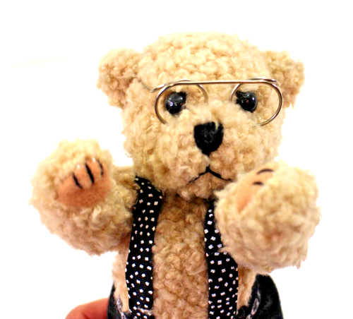 George Teddy Bear with Glasses Jointed Plush OPI Products 8"with Tag | eBay