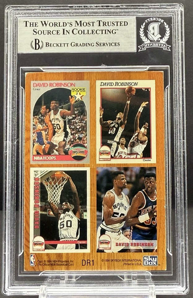 1993-94 Hoops David Robinson BGS Authentic Auto Spurs 5th Anniv. Gold ...