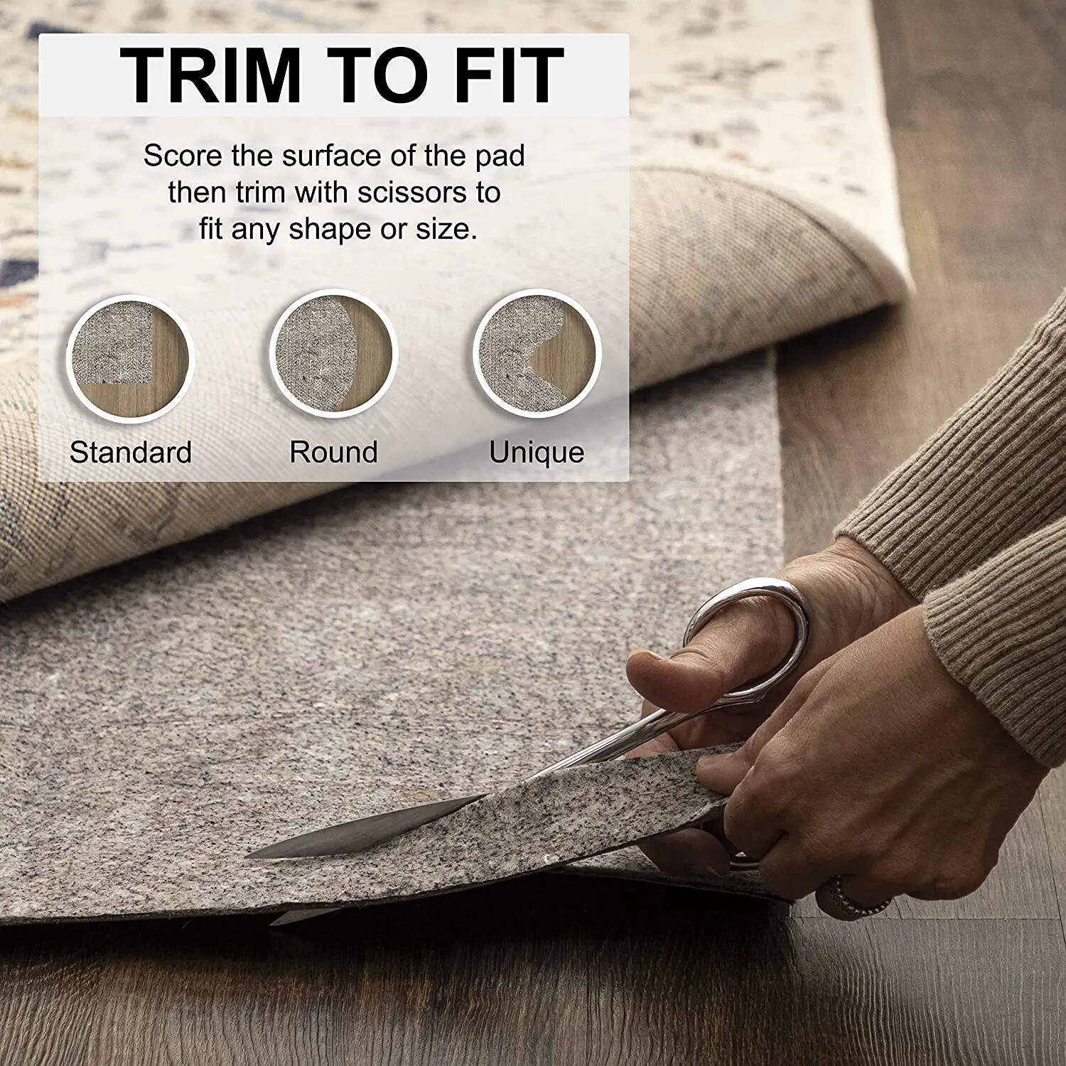 All Pet Reversible Pet Proof Rug Pad 3' x 5' Trimmable Prevents Stains ...