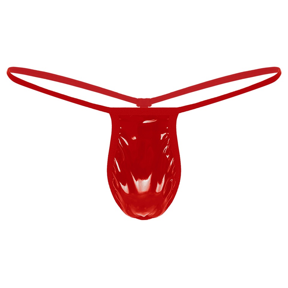 Men's Shiny Metallic Low Rise Bulge Pouch G-string T-back Micro Bikini ...