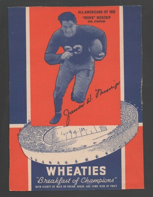 1936 Wheaties All Americans of 1935 Football Card Panel #6 "Monk ...