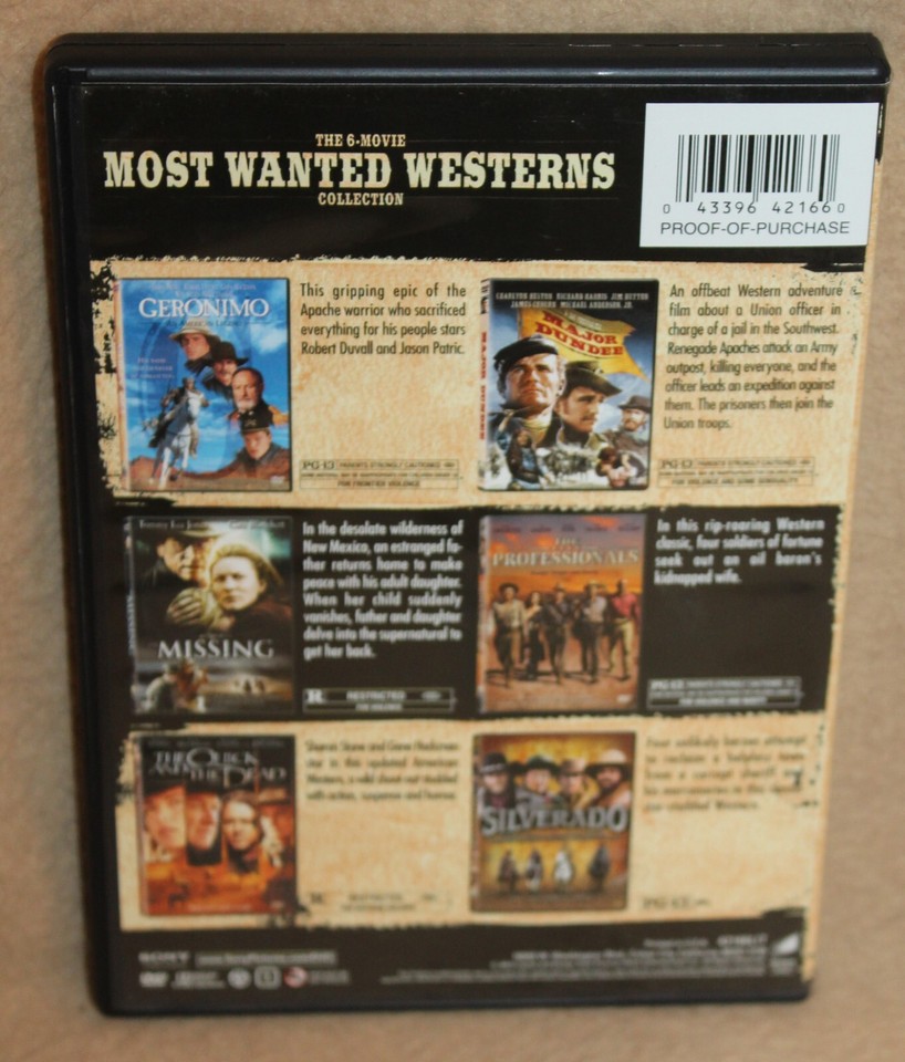 The 6-Movie Most Wanted Westerns Collection (DVD, 2013, 3-Disc Set ...