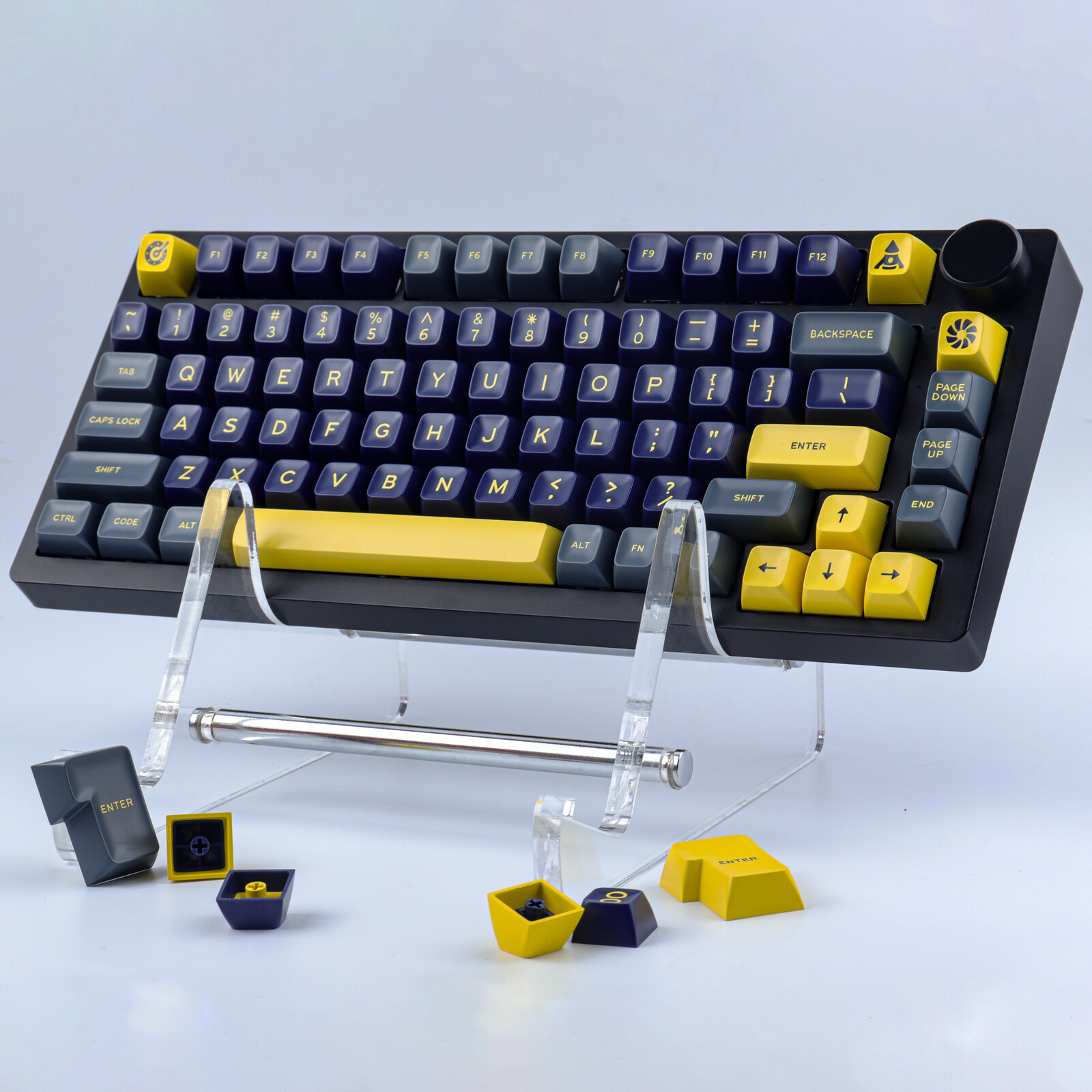 172 Keys SA Profile ABS Spherical Keycap Blue Gray Yellow colors SA Key ...