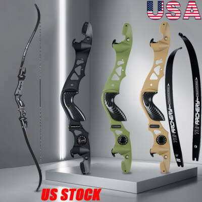 25-60# Archery 62" ILF Recurve Bow 19" Aluminum Riser Laminated Limbs ...