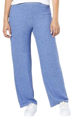 Susan Graver Lifestyle Wide-leg Knit Pants Heather Blue | eBay
