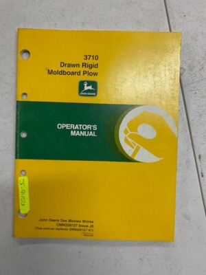 John Deere 3710 Drawn Rigid Moldboard Plow Factory Shop Operators Manul ...