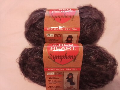 Red Heart Symphony Discontinued Mystic Purple 1+ = Lot 310 yds fuzzy 4 ...