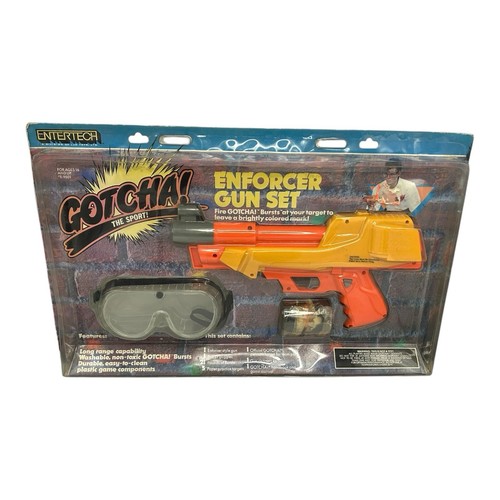 GOTCHA Enforcer Gun Set Paintball Gotcha Game 1987 Entertech Vintage ...