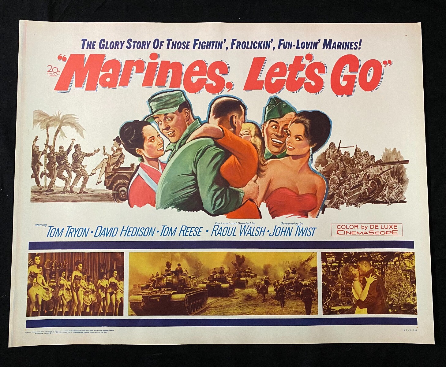 MOVIE POSTER: Marines, Let's Go Half Sheet Poster - 1961- Tom Tryon ...