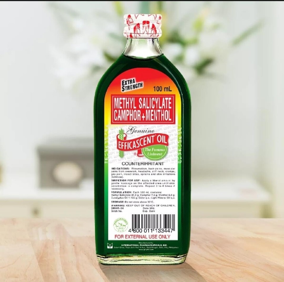 Efficascent Liniment Oil Methyl Camphor & Menthol Extra Strength 100ml ...