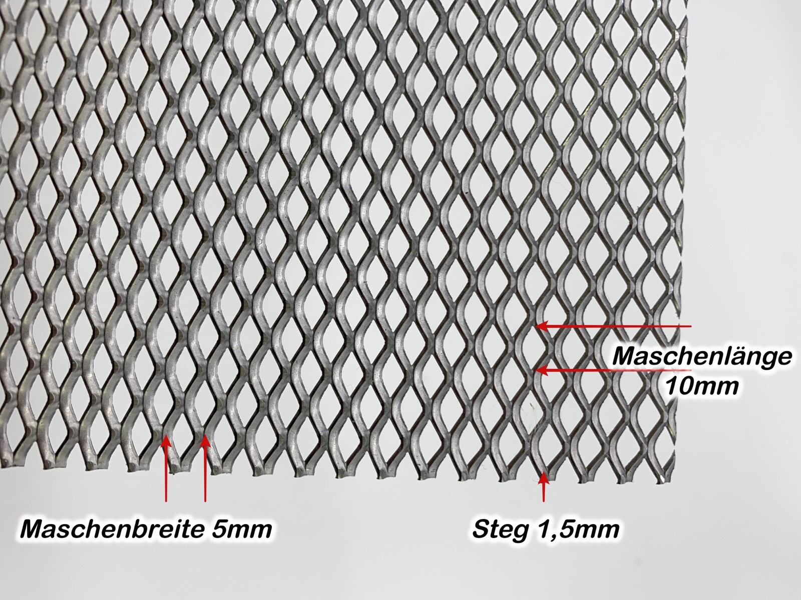 Stahl blank Streckgitter MW 10mm x 5mm x 1,5mm x 1mm Streckmetall ...