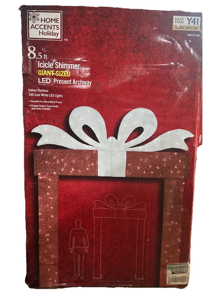 NEW Home Accents Holiday 8.5 ft. Icicle Shimmer Giant-Sized LED Present ...