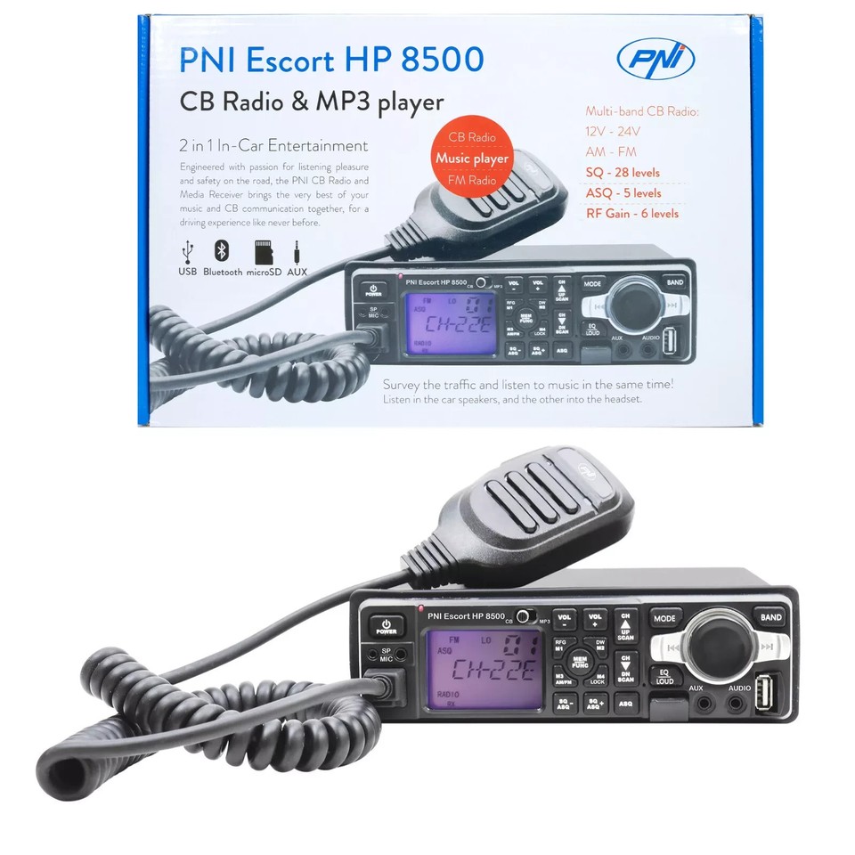 CB Radio Bluetooth Car Stereo 1 Din MP3 PNI Escort HP 8500 UK FM 27/81 ...