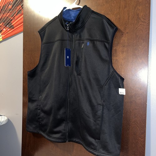 IZOD Men's Advantage Performance Full Zip Sweater Fleece Vest, Black ...