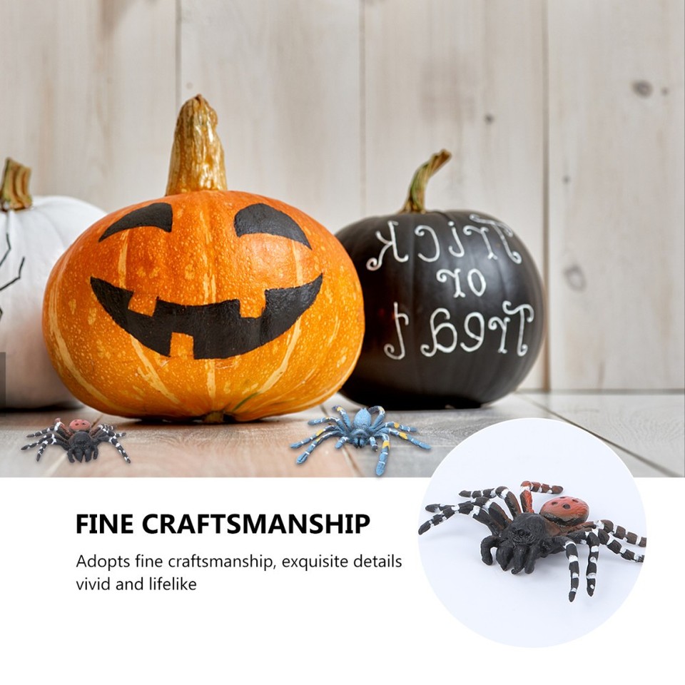 4 Pcs Real Looking Spider Toy Spiders Realistic Halloween Decoration ...