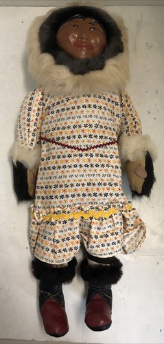 Nice Vintage Eskimo Alaskan Native American Handmade Doll with Real Fur ...
