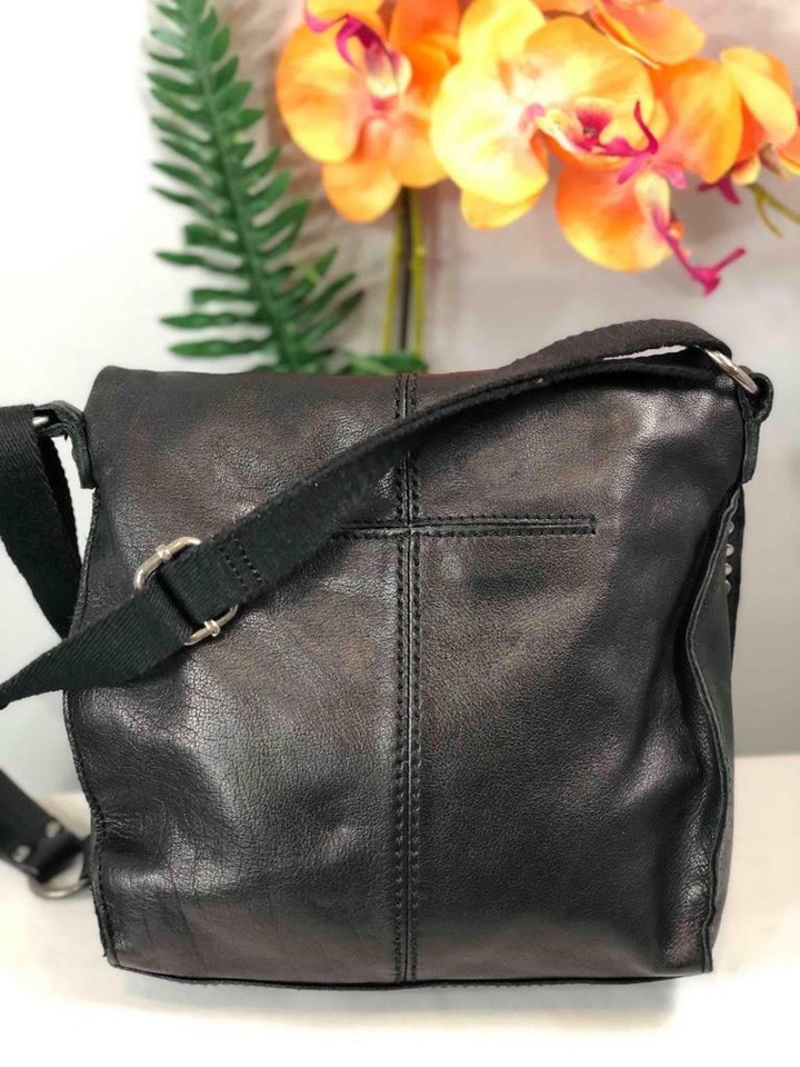 THE SAK Silverlake Black Leather Flap Crossbody Bag | eBay