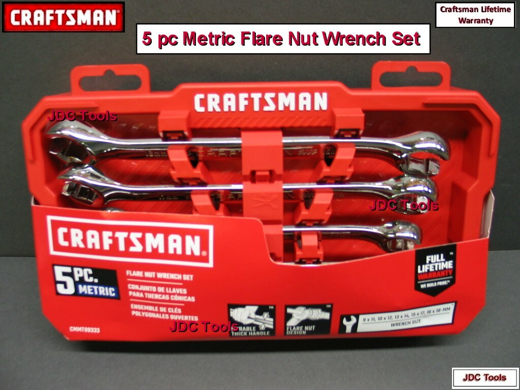 CRAFTSMAN 5 PC METRIC MM FLARE LINE NUT WRENCH SET | eBay