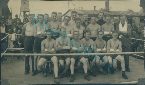 WW2 British Prisoners of War POW's Group Photo Boxing Ring Stalag 21 ...