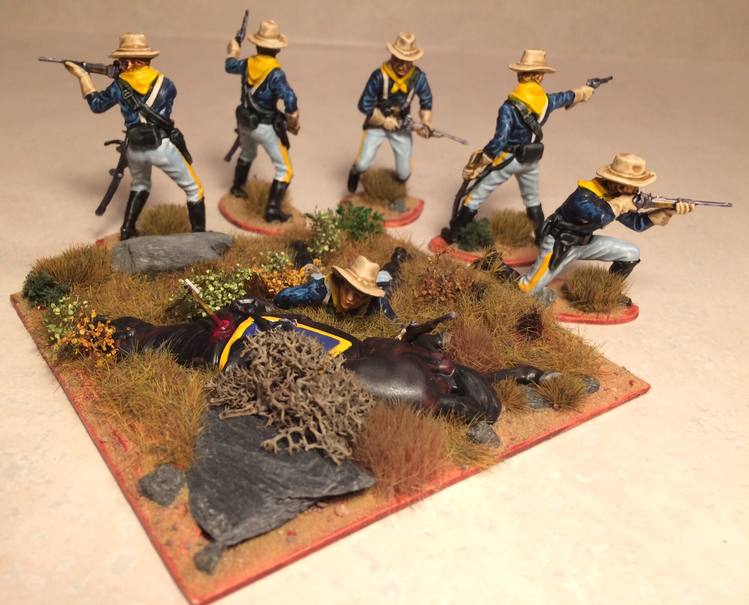 US 7th CAVALRY SOLDIERS - 6 PAINTED FIGURES (54mm 1/32) | IMEX AIRFIX ...