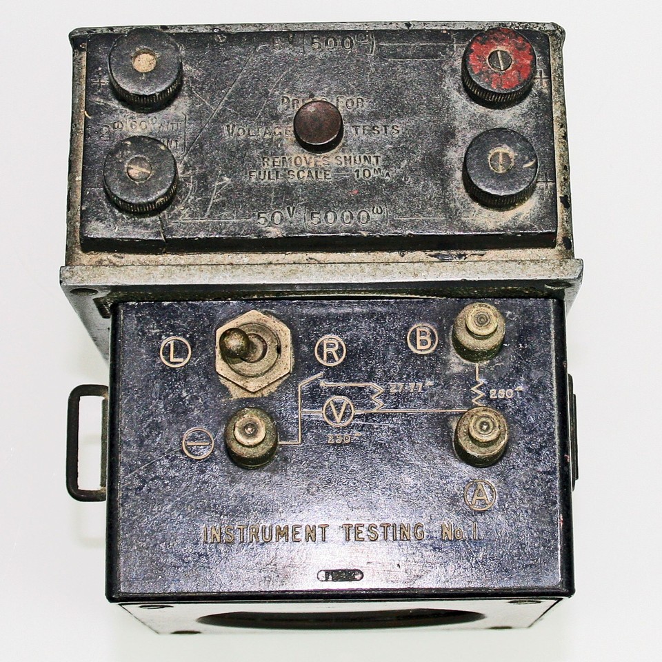 1940's WW2 ERA VINTAGE MILLIAMP/VOLTS/OHMS ELECTRICAL TEST METERS ...