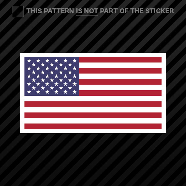 American Flag White Border Sticker Self Adhesive Vinyl USA America US ...