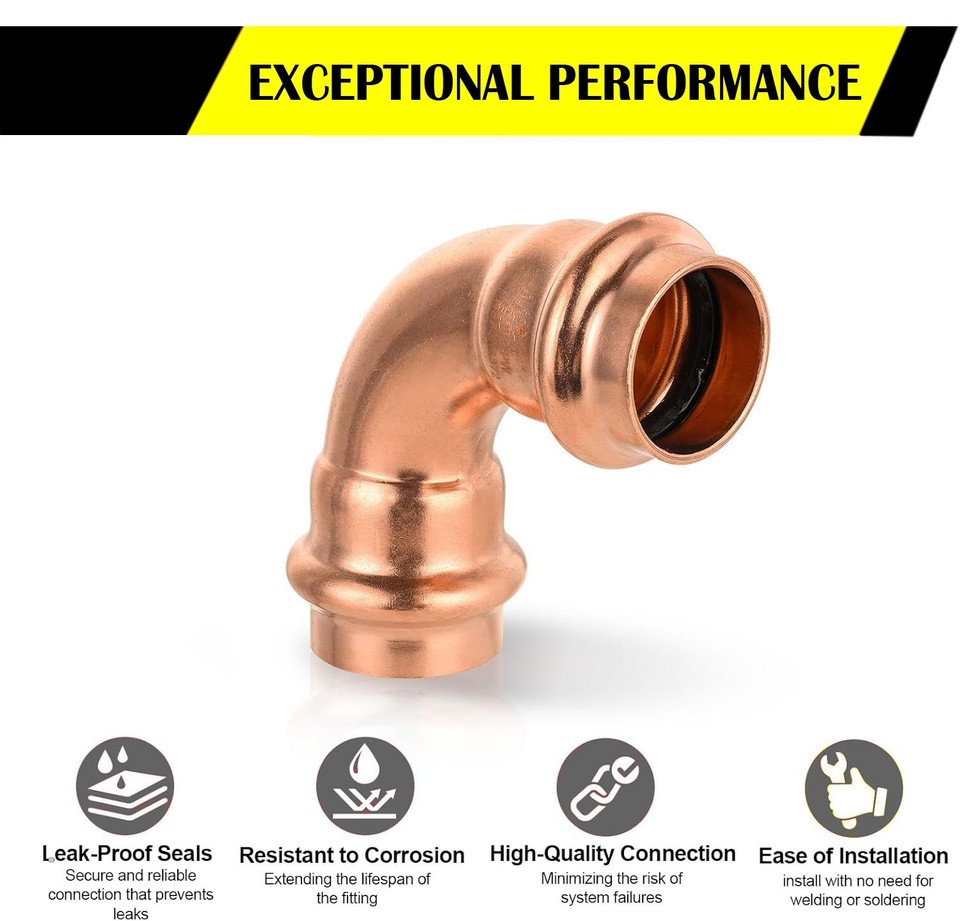 (23PC) 3/4" Propress Copper Fittings Cap Tees, Elbows, Coupling Press ...