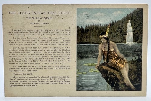 The Lucky Indian Fire Stone Wishing Stone of Minna Tonka Postcard ...