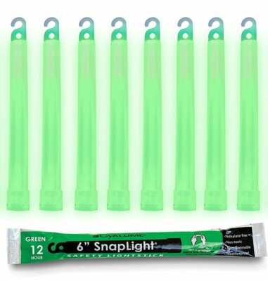 8 Pack Cyalume Military Grade Light Sticks Green 6" Long 12 HR Prepper ...