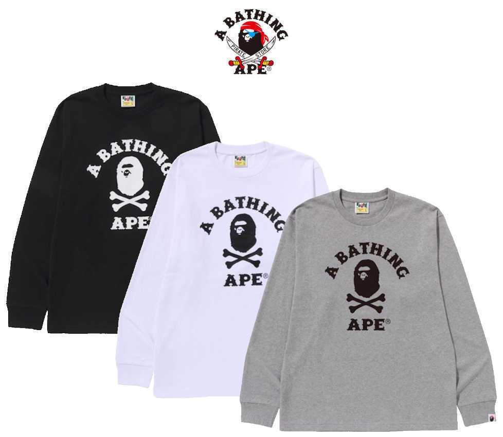 A Bathing Ape Pirate Store Men's Long Sleeve T-Shirt 24 FW A Bathing Ape Pirate Store Men's Long Sleeve T-Shirt 24 FW