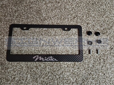 Miata Carbon Fiber Printed Pattern Black Aluminum License Plate Frame ...