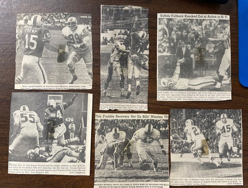 RARE 1966 AFL Buffalo Bills News Clippings Lot JACK SPIKES UNCONSCIOUS ...