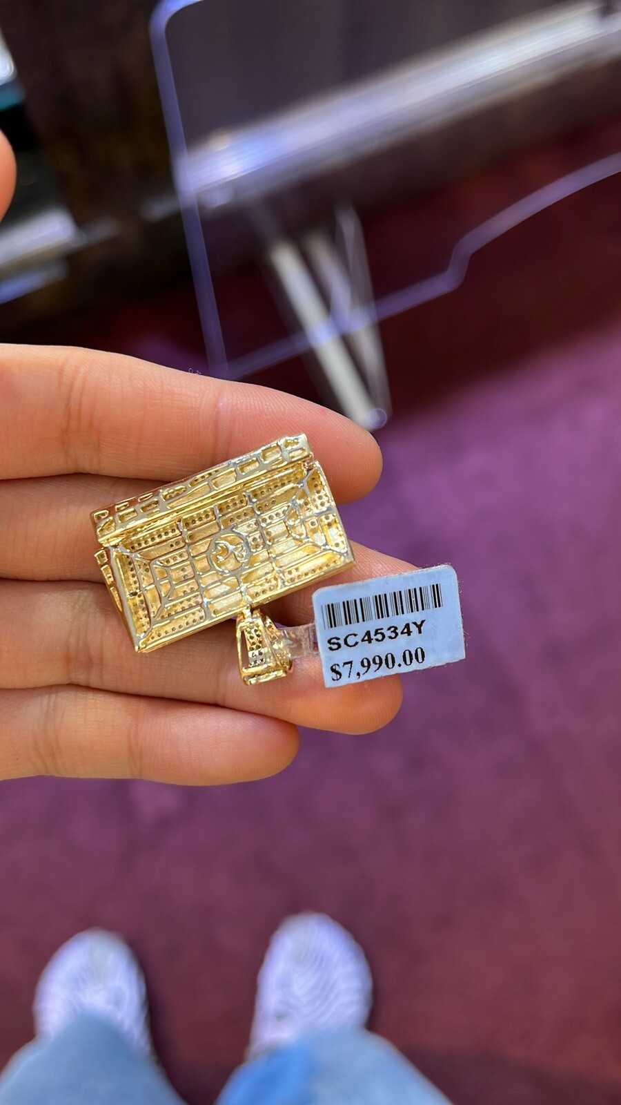 10 K Solid Gold, Natural Diamond $100 Money Stack Pendant 1.00 Carats ...