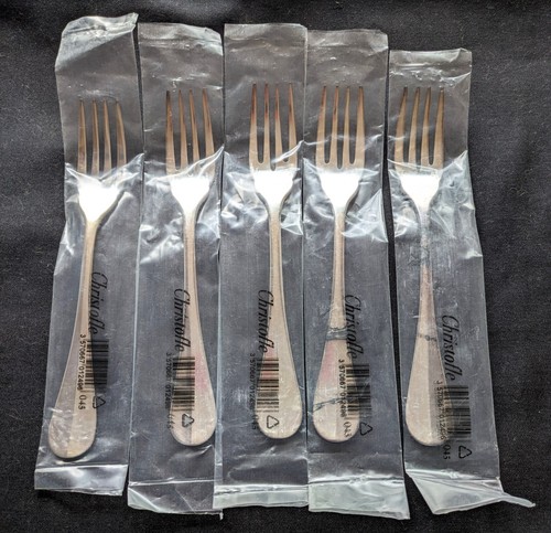 Set of 5 Salad Forks by Christofle in the Fidelio Pattern - In ...