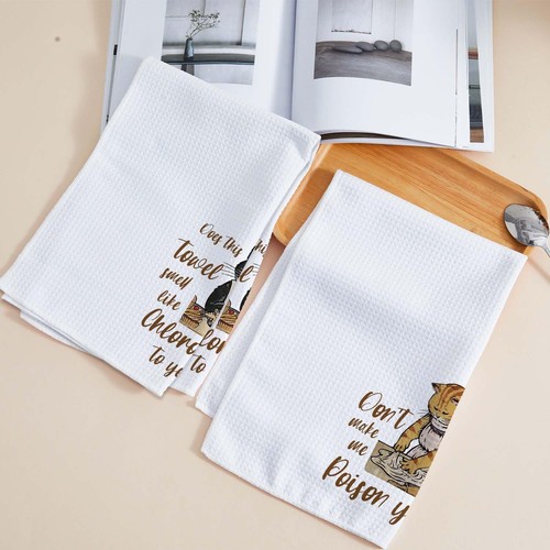 Cat Kitchen Towels, Funny Jokes Themed Dishcloth, Vintage Sarcastic | eBay