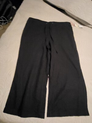 NWT - per se Navy Linen/Viscose Capris - M | eBay