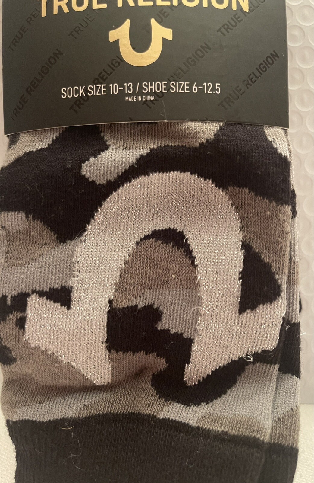True Religion Socks Mens 3 Pack Variety Logo Camouflage Gray Black 🧲 ...