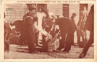 Men Cleaning Their Mess Kits Camp Meade MD Postcard Posted 1917 | eBay