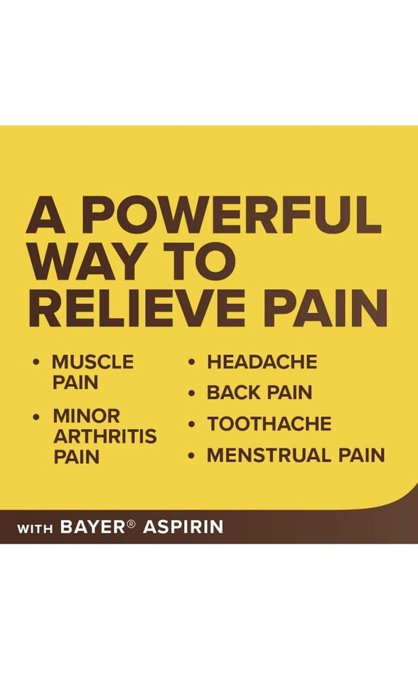Bayer Genuine Aspirin 325mg Coated Tablets Pain Reliever Fever Reducer ...