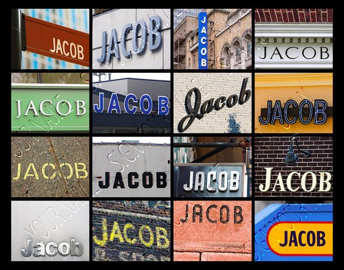 JACOB Name Poster featuring photos of actual signs | eBay