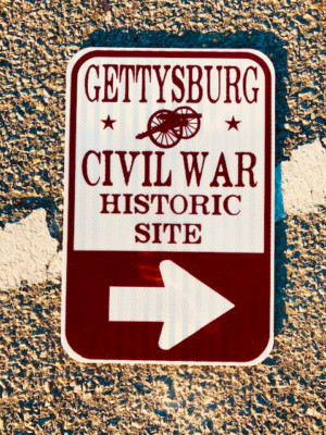 GETTYSBURG CIVIL WAR Historic Site road sign 12"x18" DOT style Virginia ...