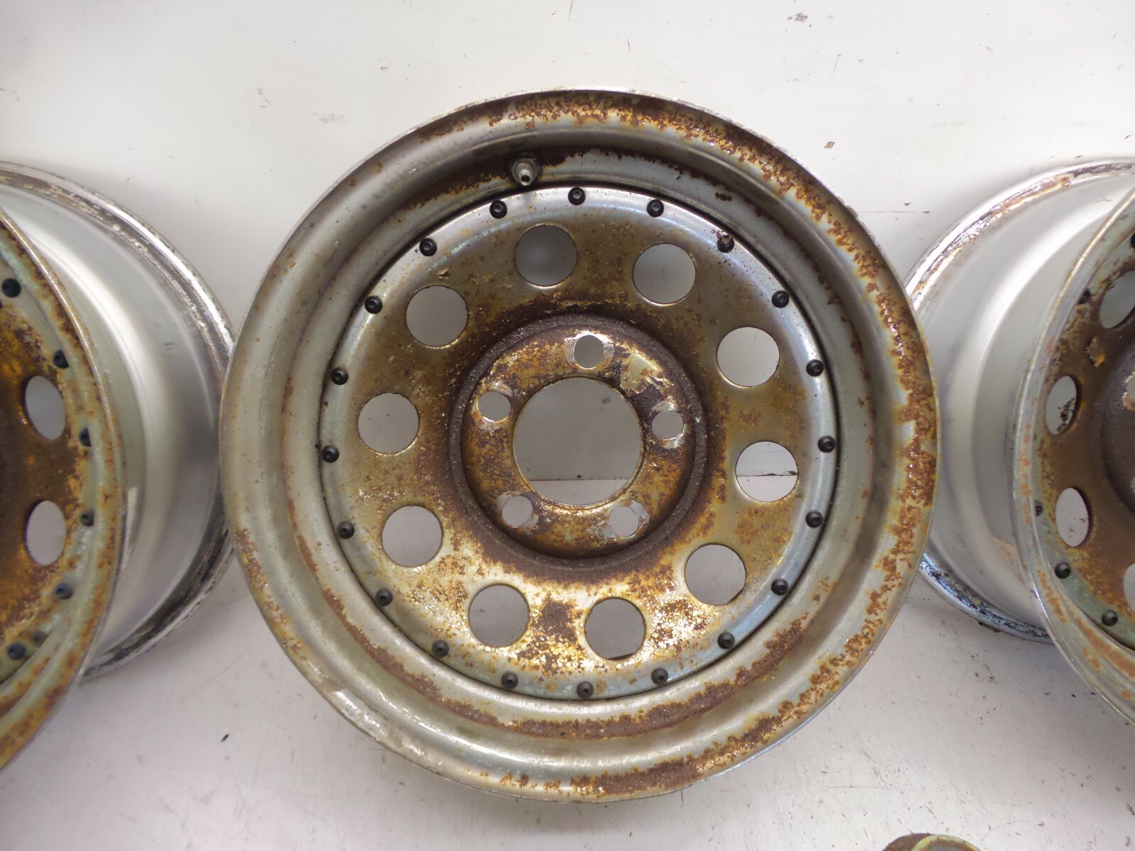 VINTAGE KEYSTONE WHEELS 14x7 14x6 WHEEL RIM RIMS SET OF 4 FRONT REAR | eBay