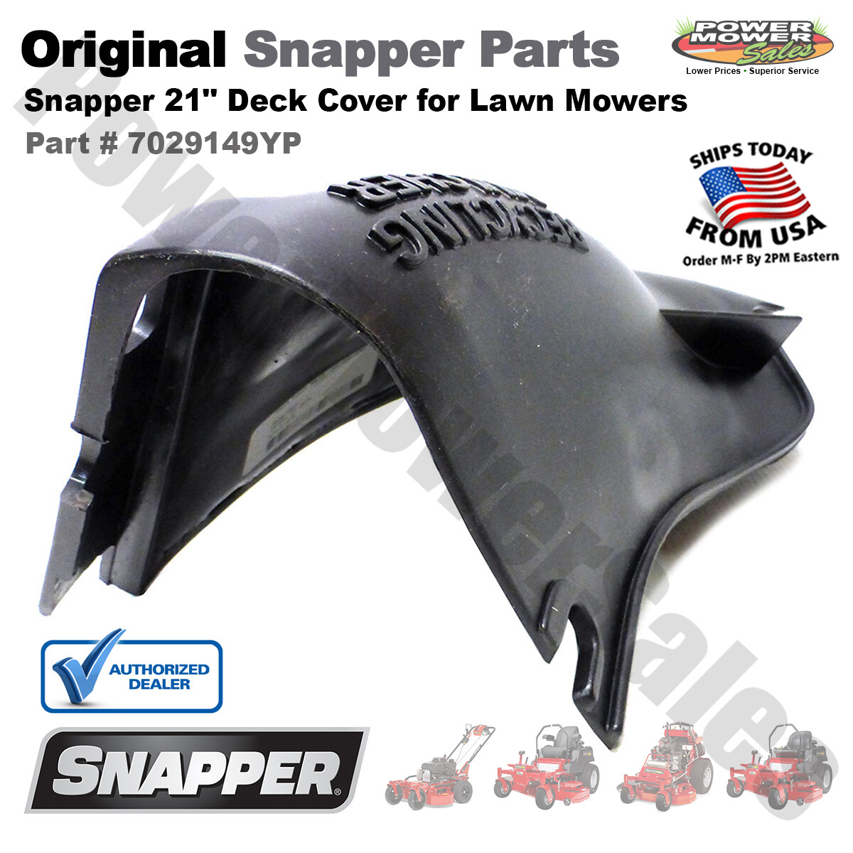 Snapper OEM 21" Deck Cover for 7800875, 7800946, 7800947 Lawn Mowers ...